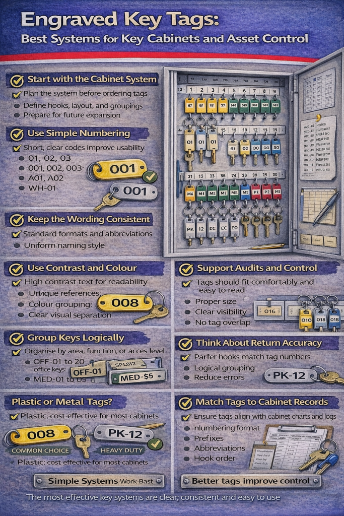 Engraved Key Tags: Best Systems for Key Cabinets & Control
